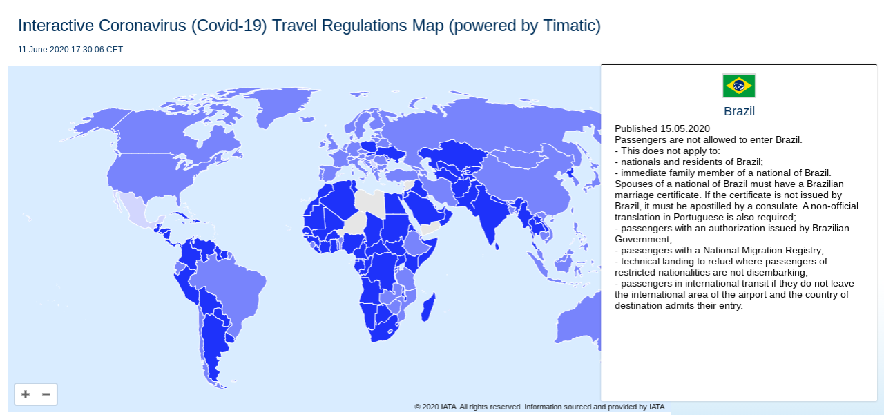 IATA Rolls Out Online World Map to Track Entry Regulations